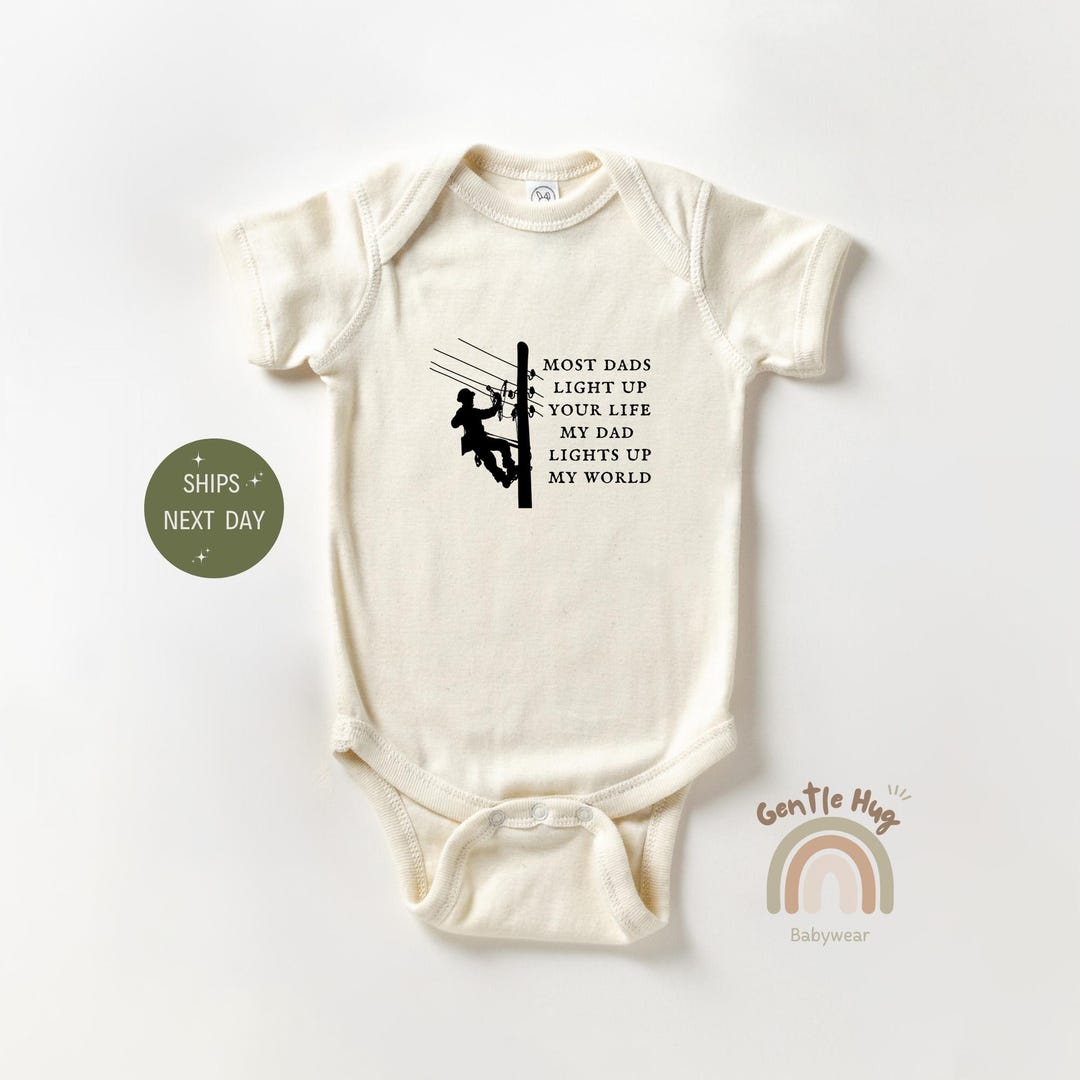 Lineman Baby Onesie®, Cute Fathers Day Baby Onesie®, Powerlines ...