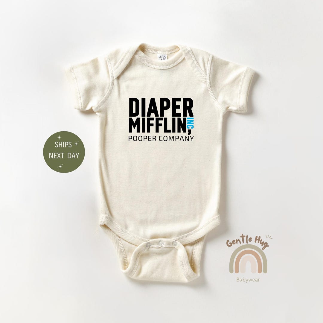 Diaper Mifflin Pooper Company Baby Onesie® - the Office Baby Bodysuits - Baby Shower Gift ...