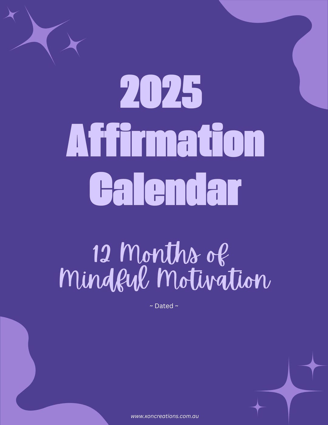 2025 Affirmation Calendar | Printable Monthly Wall Art | Inspirational ...