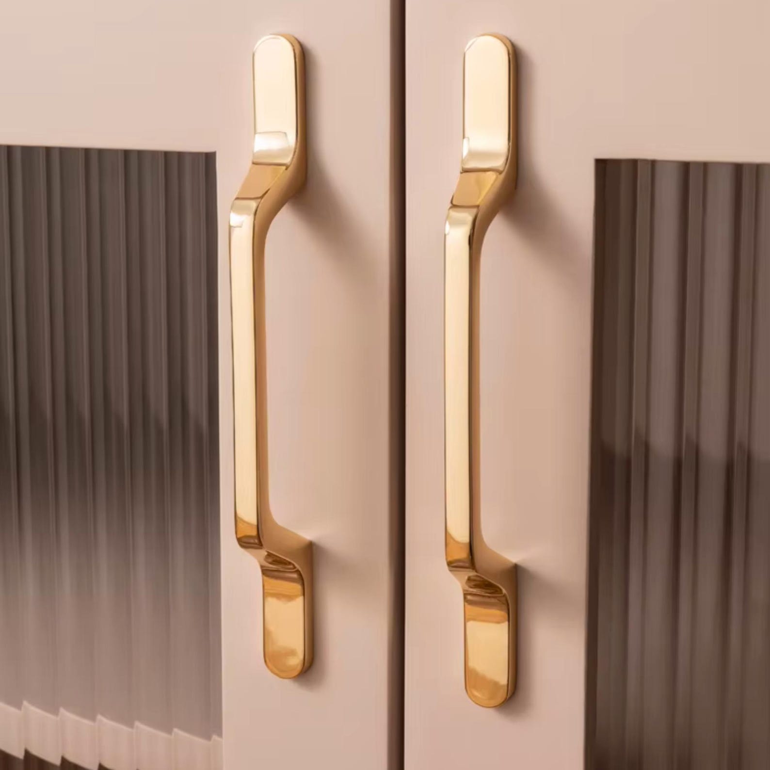 Modern Minimalist Brass Cabinet Handles - Gold Z Shape Drawer Pulls - Etsy