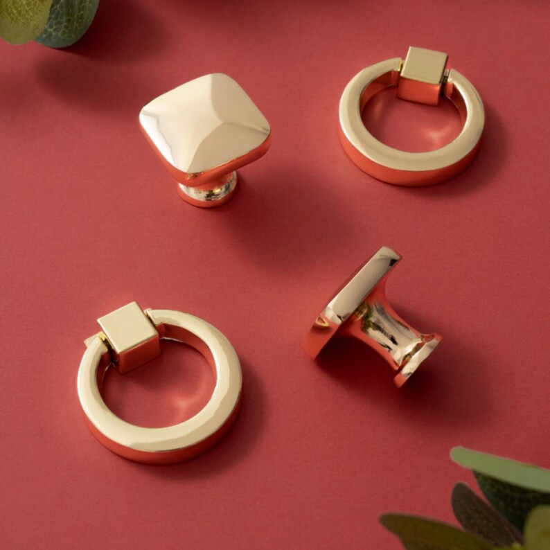 Modern Minimalist Brass Cabinet Handles - Gold Z Shape Drawer Pulls - Etsy