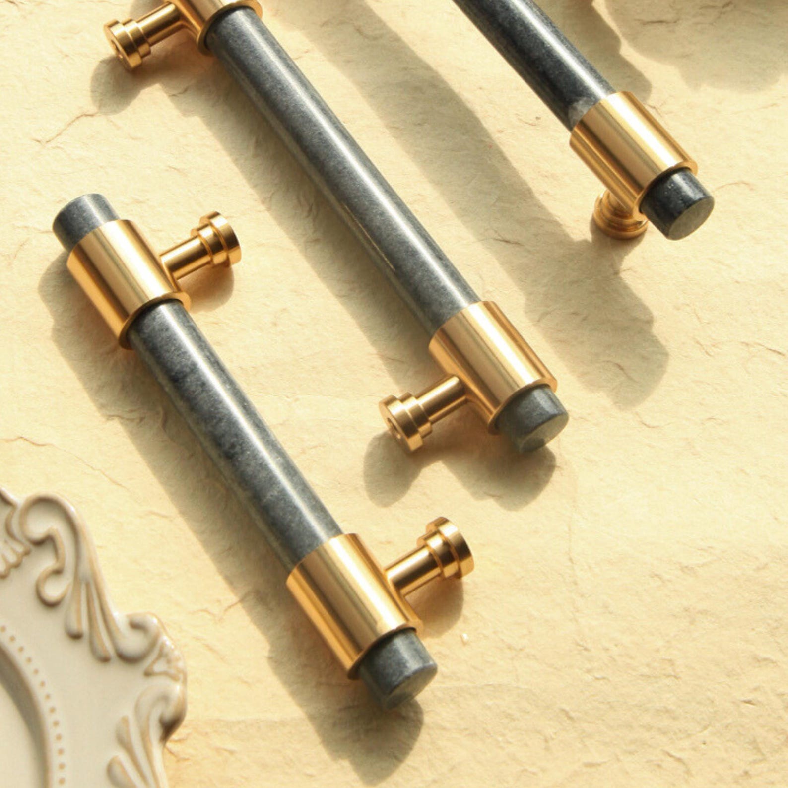 Marble Cabinet Pulls - Modern Knobs, Drawer Handles for Kitchen ...