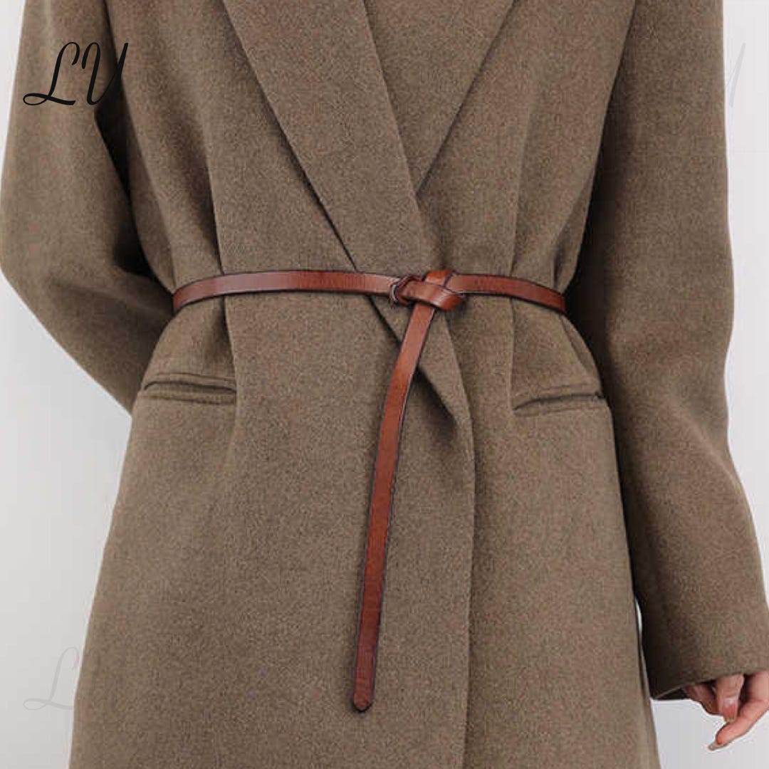 French Vintage Leather Knot Belt, Women Triple Wrap Self Tie Belt ...