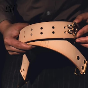 Handmade Littleton Cavalry Leather Belt, American Vintage Brass Leather ...