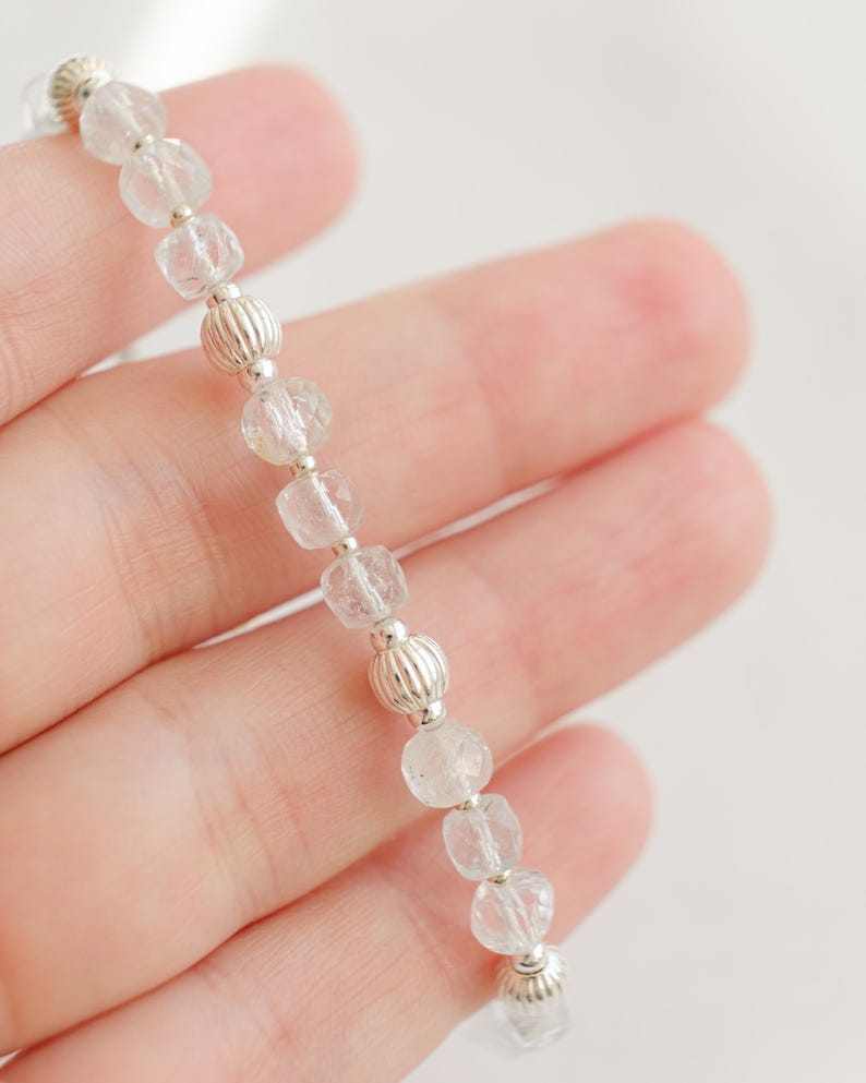 Ice Quartz and Sterling Silver Bracelet - Etsy