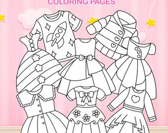 Printable Dress Coloring Pages for Kids and Adults | 100 Pages ...