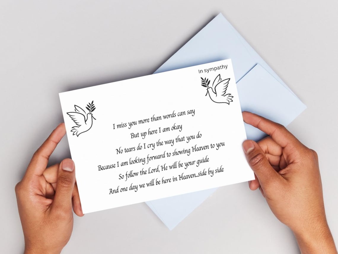 Printable Loss of Loved One Card 7x5 Funeral Card in Sympathy Card From ...