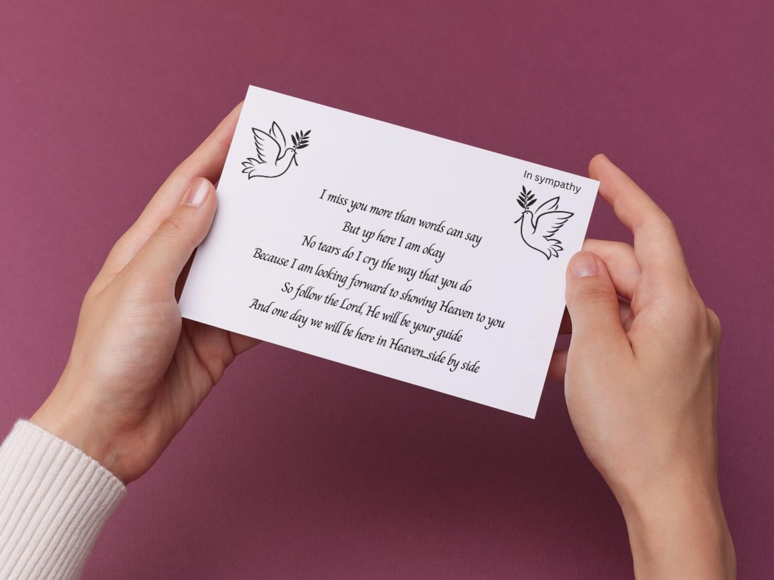 Printable Loss of Loved One Card 7x5 Funeral Card in Sympathy Card From ...