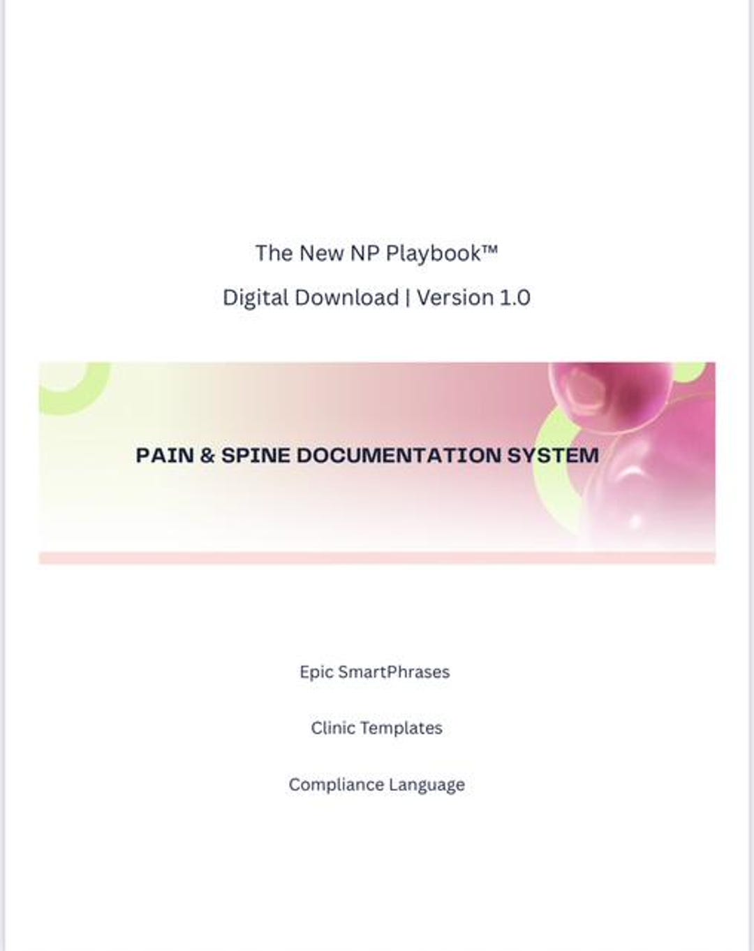 Pain & Spine NP Documentation System | Epic Smartphrases and Template ...