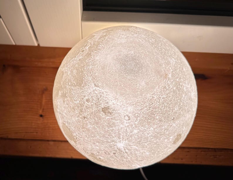 3d-printed Moon Lamp Made of PETG – Handmade With Warm White LED Module ...