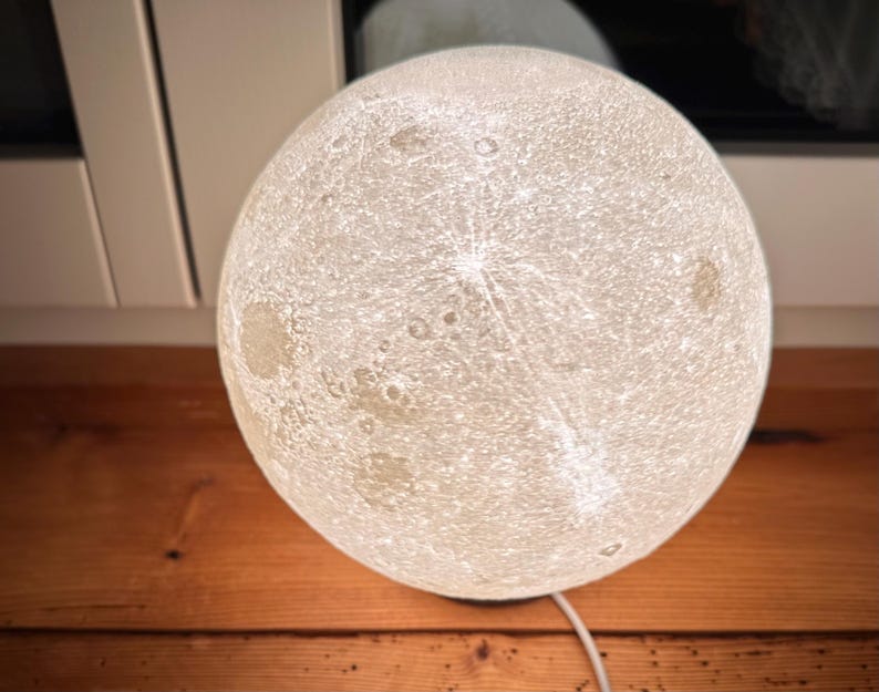 3d-printed Moon Lamp Made of PETG – Handmade With Warm White LED Module ...