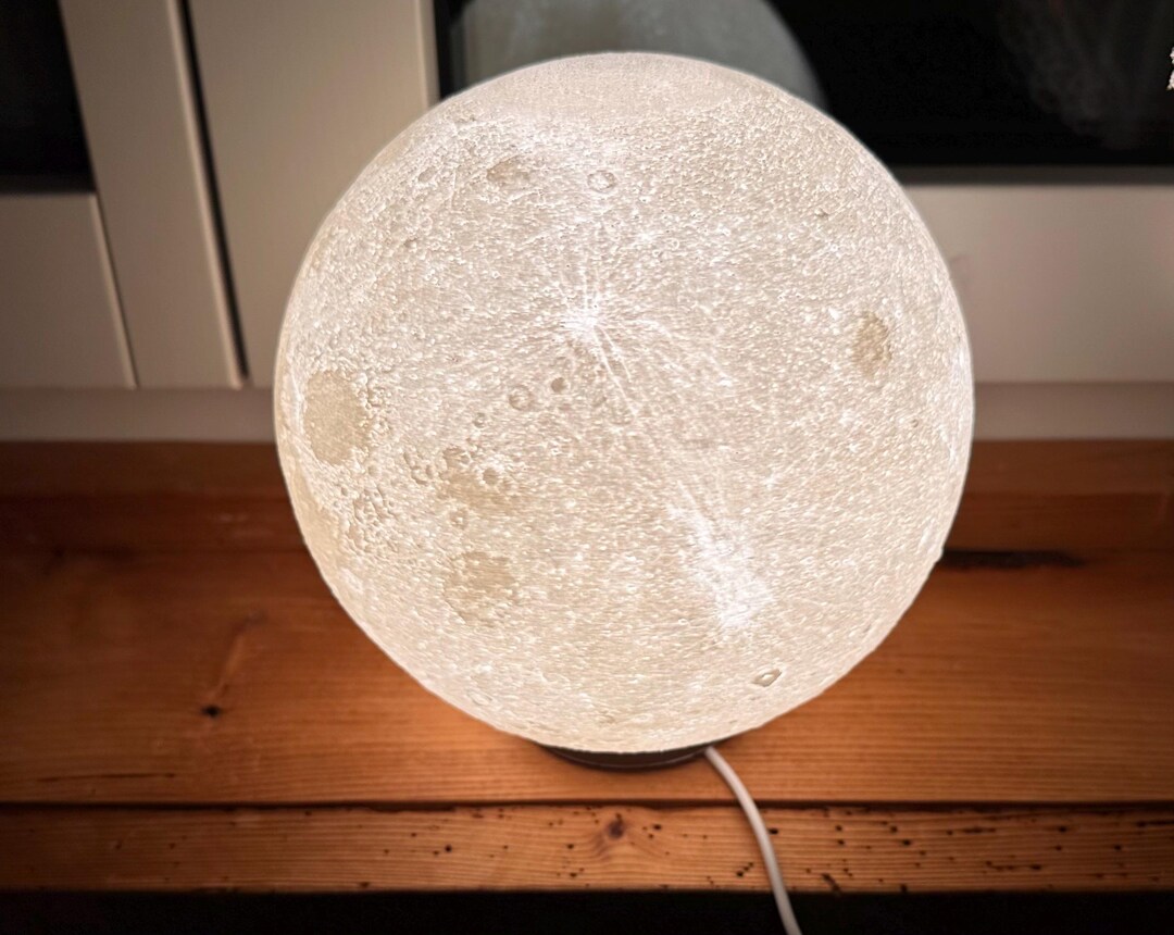 3d-printed Moon Lamp Made of PETG – Handmade With Warm White LED Module ...
