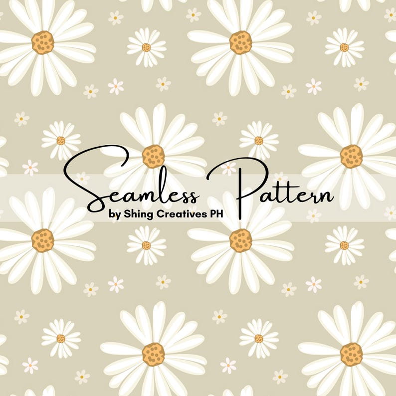 White Floral Seamless Pattern,flower Repeating Seamless Pattern,digital ...