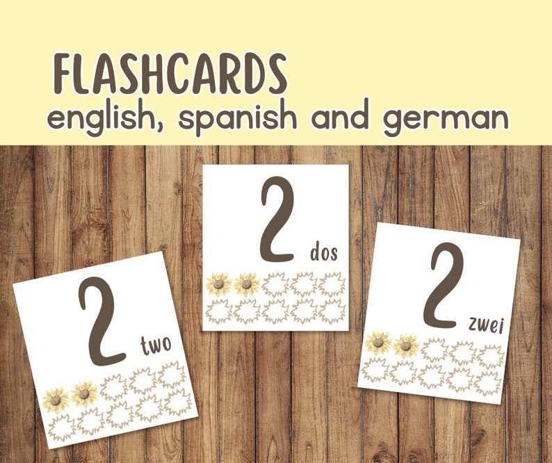 Tarjetas Para Imprimir, Con Números Del 1 Al 10. Incluye 3 Idiomas ...