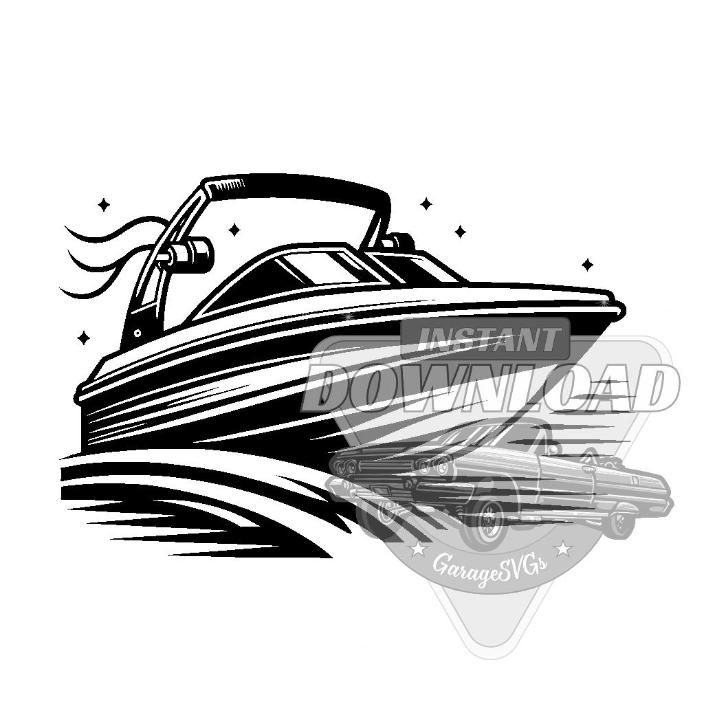 Wakeboard Boat SVG Bundle - Etsy