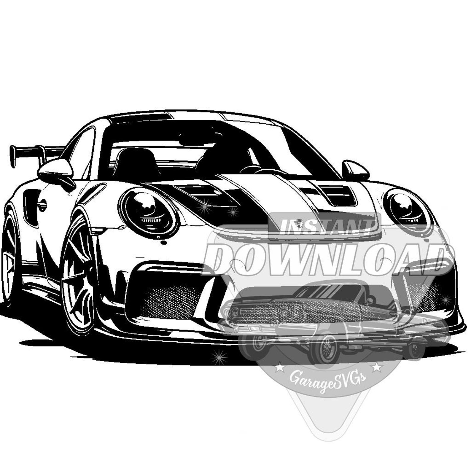 Porsche GT3 RS SVG Bundle - Etsy