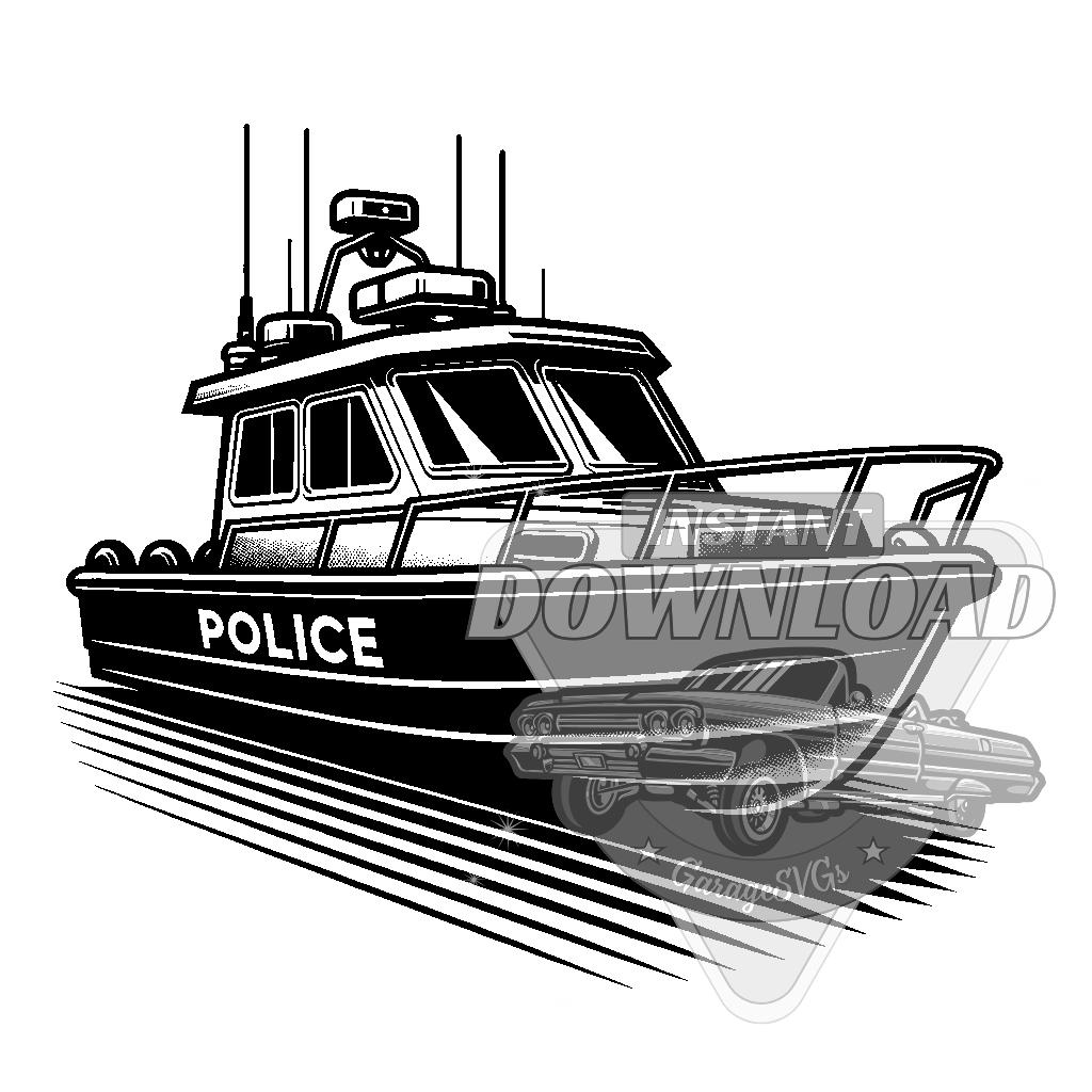 Police Boat SVG Bundle - Etsy