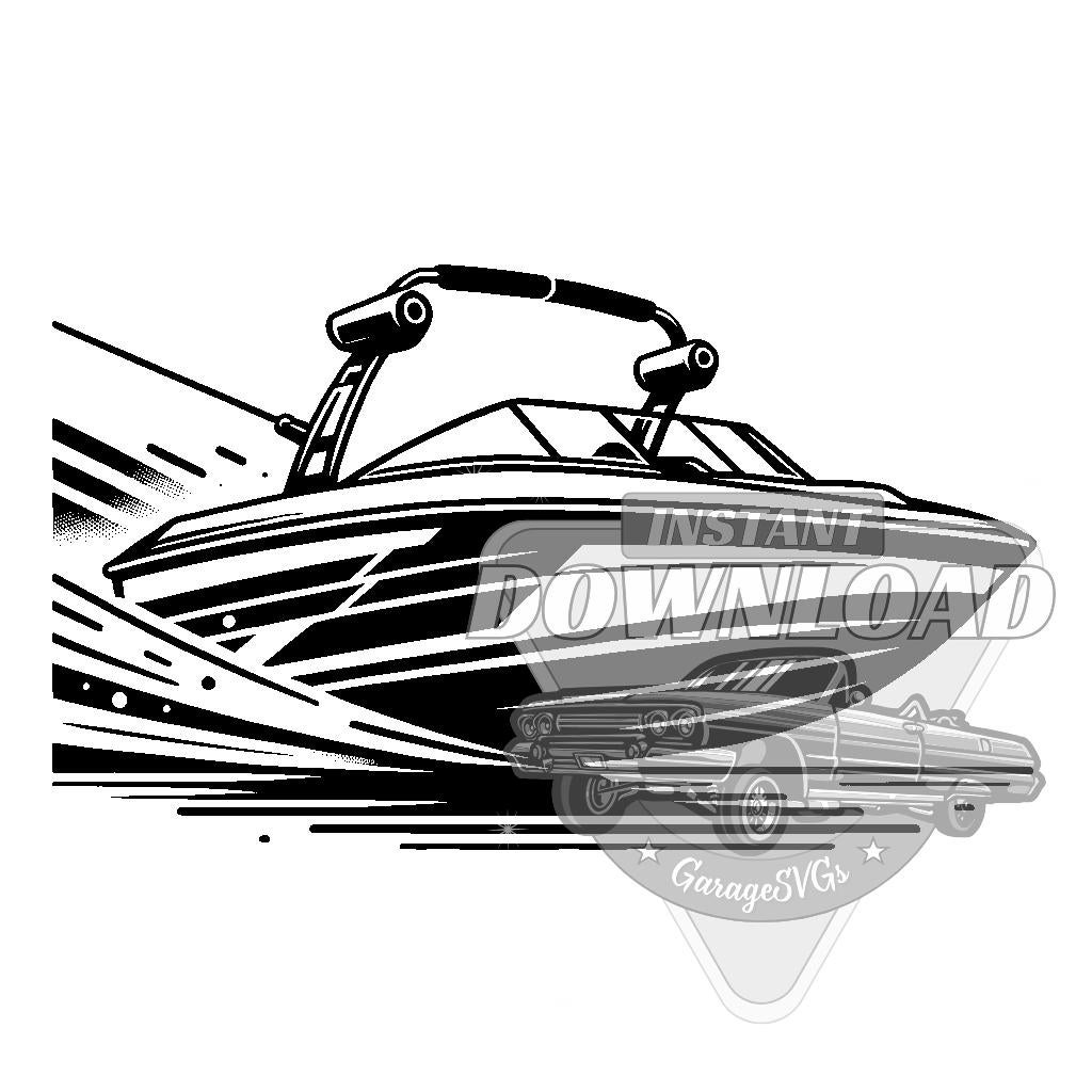 Wakeboard Boat SVG Bundle - Etsy