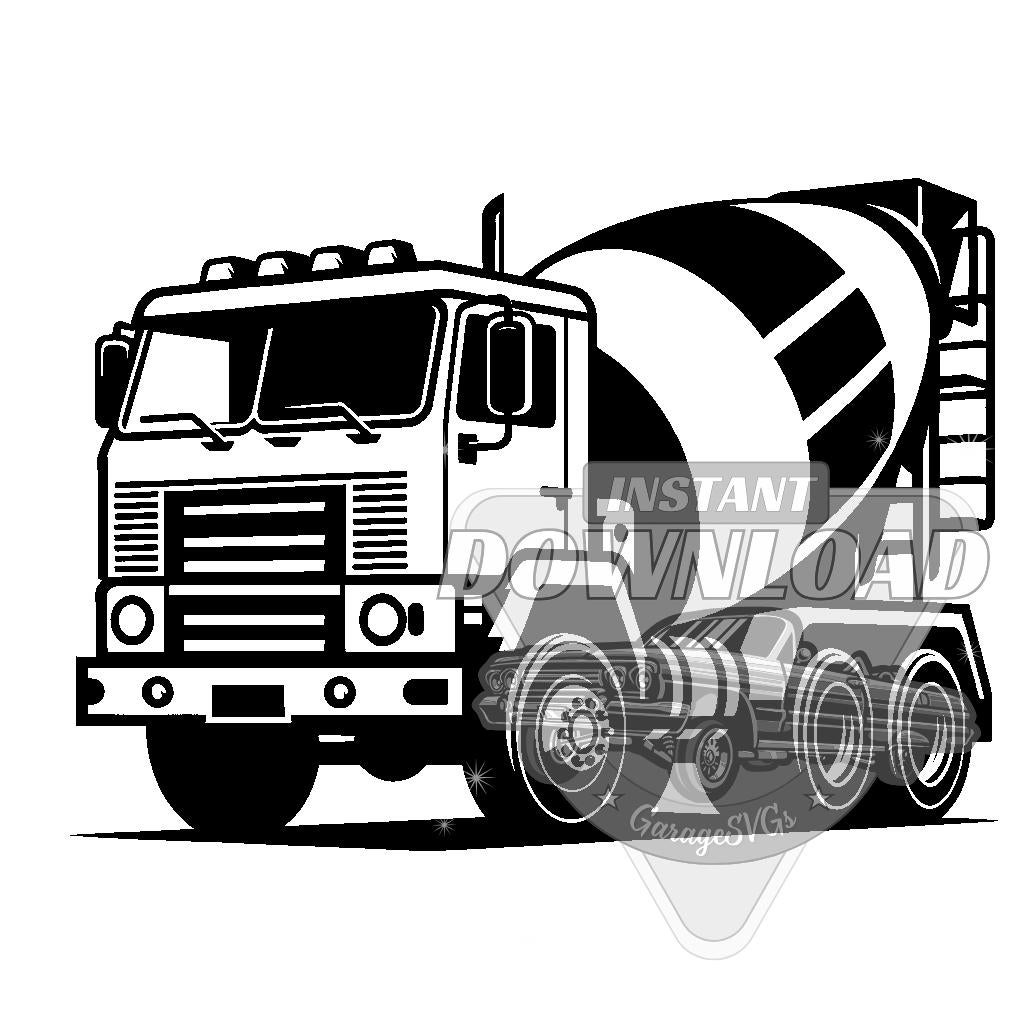 Concrete Mixer Truck SVG Bundle - Etsy