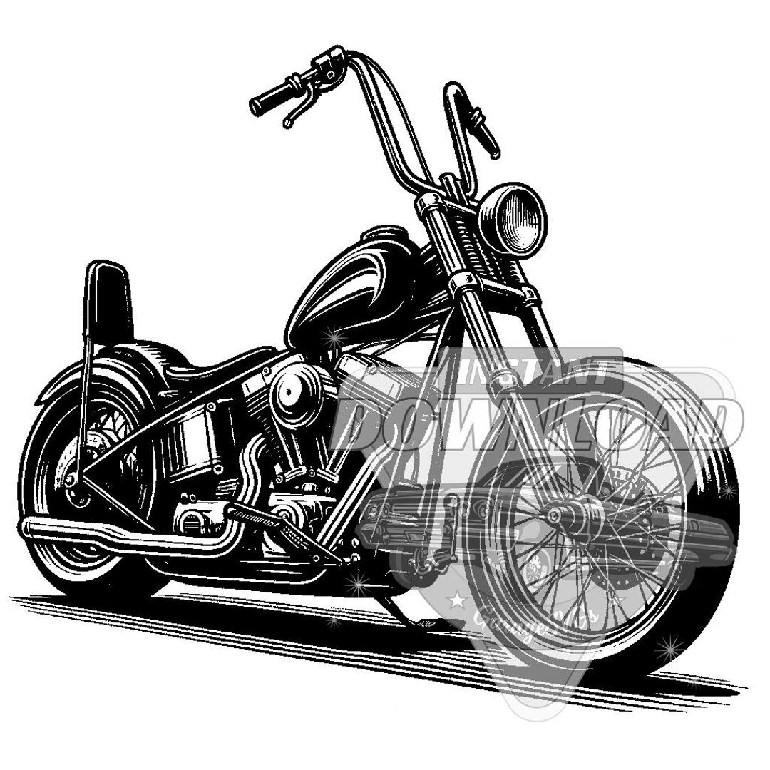Chopper Motorcycle SVG Bundle - Etsy