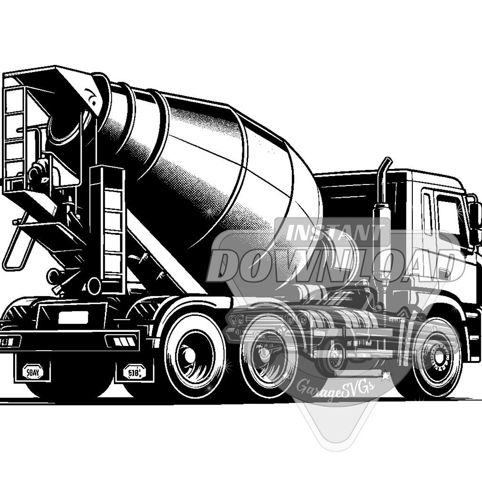 Concrete Mixer Truck SVG Bundle - Etsy