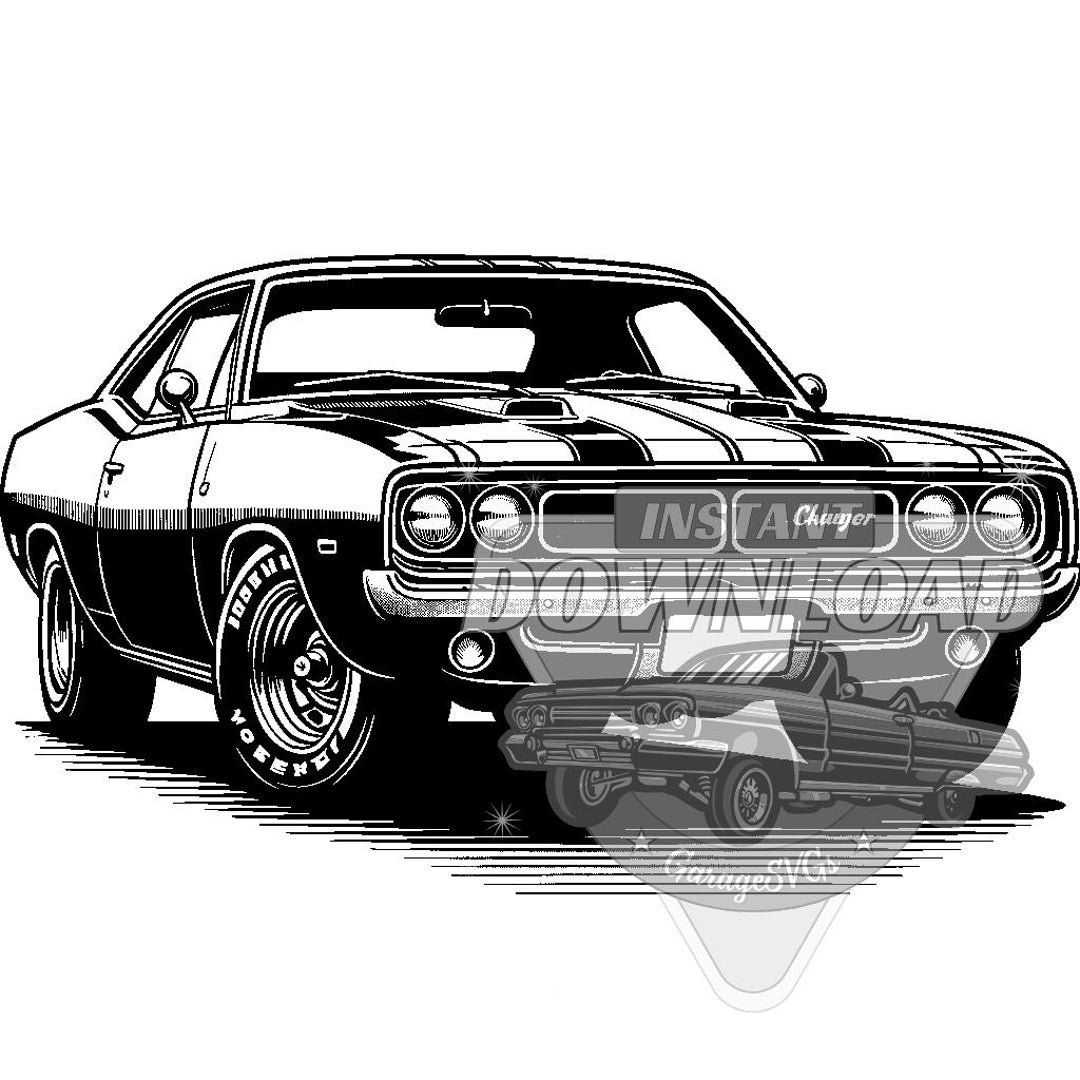 Retro American Muscle Car SVG Bundle - Etsy