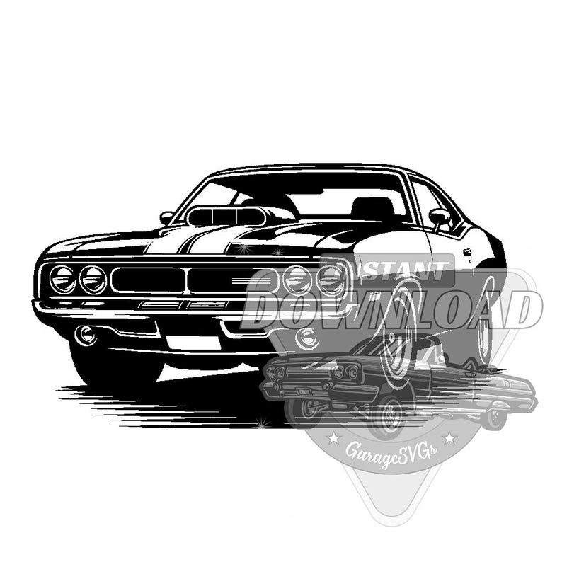Classic V8 Muscle Car SVG Bundle - Etsy