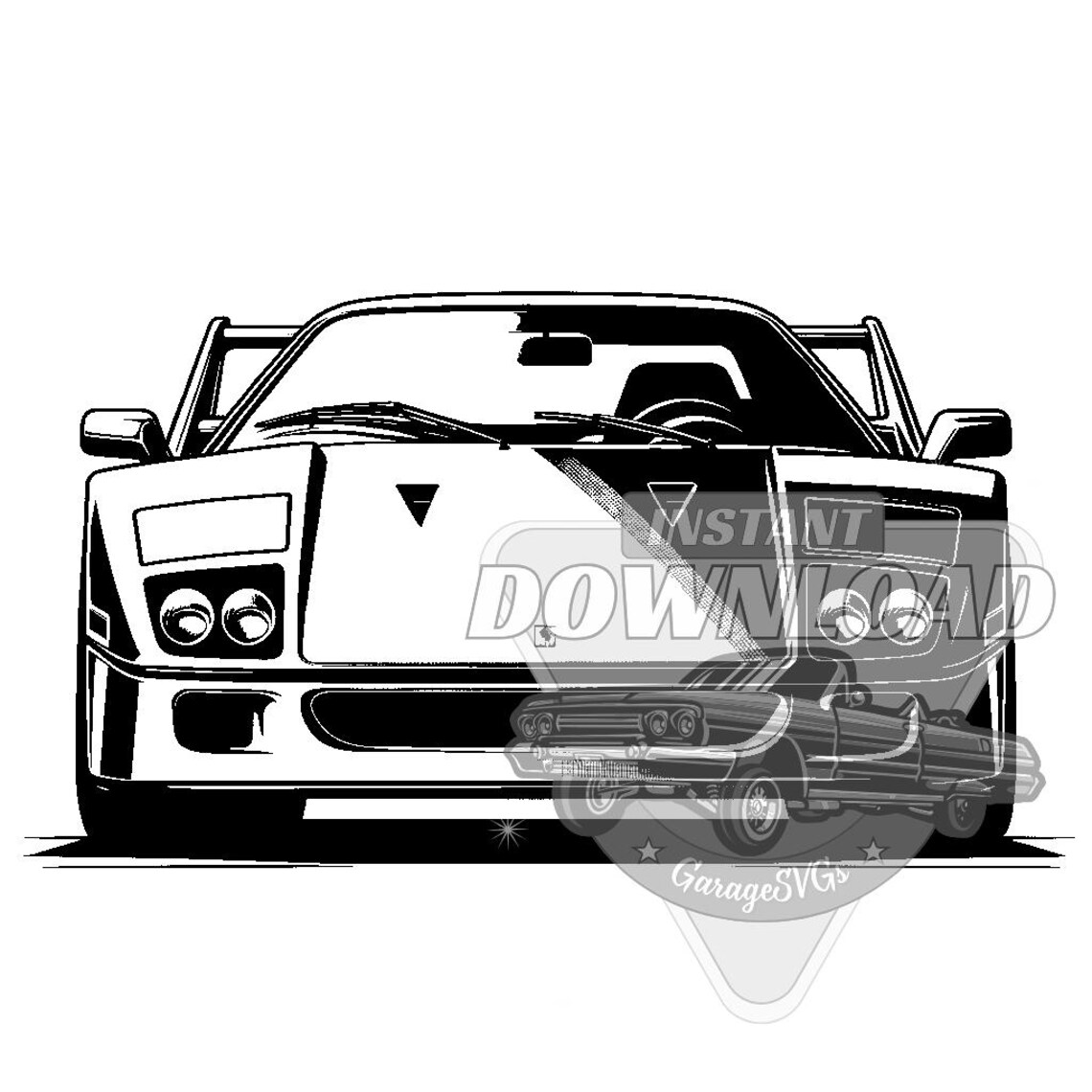 Ferrari F40 SVG Bundle - Etsy