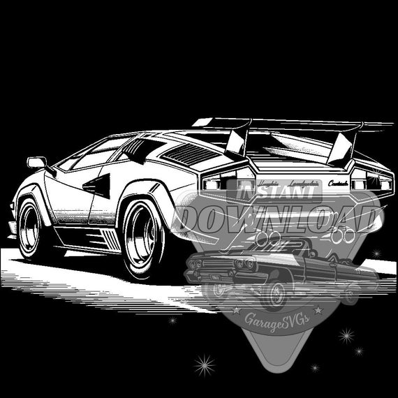 Lamborghini Countach Line Art