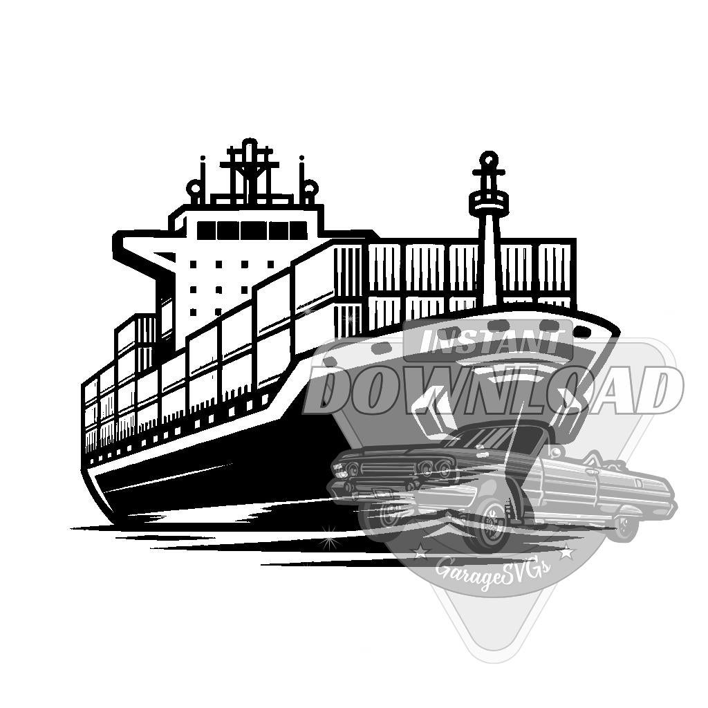 Cargo Ship SVG Bundle - Etsy
