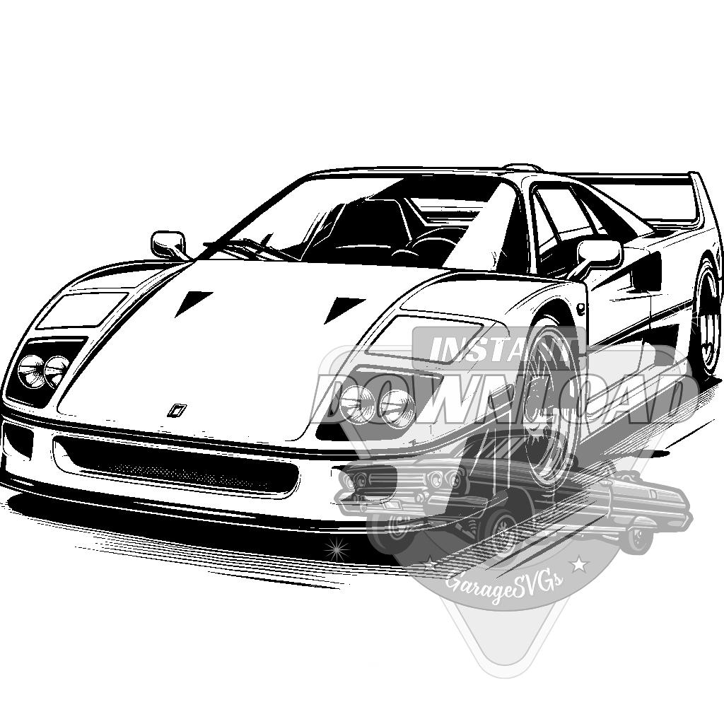 Ferrari F40 SVG Bundle - Etsy