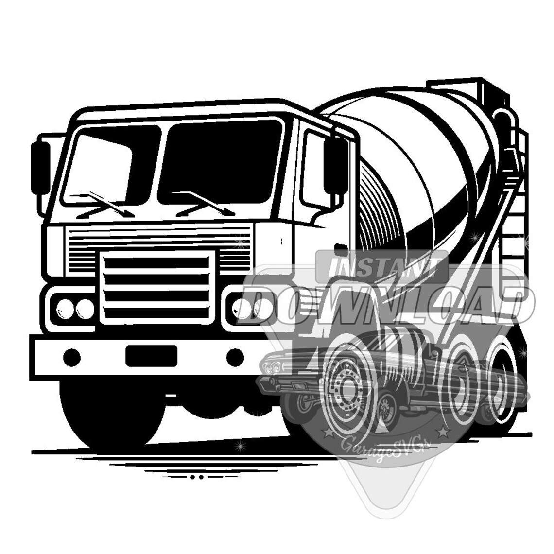 Concrete Mixer Truck SVG Bundle - Etsy