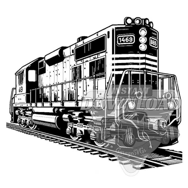 Freight Diesel Locomotive SVG Bundle - Etsy