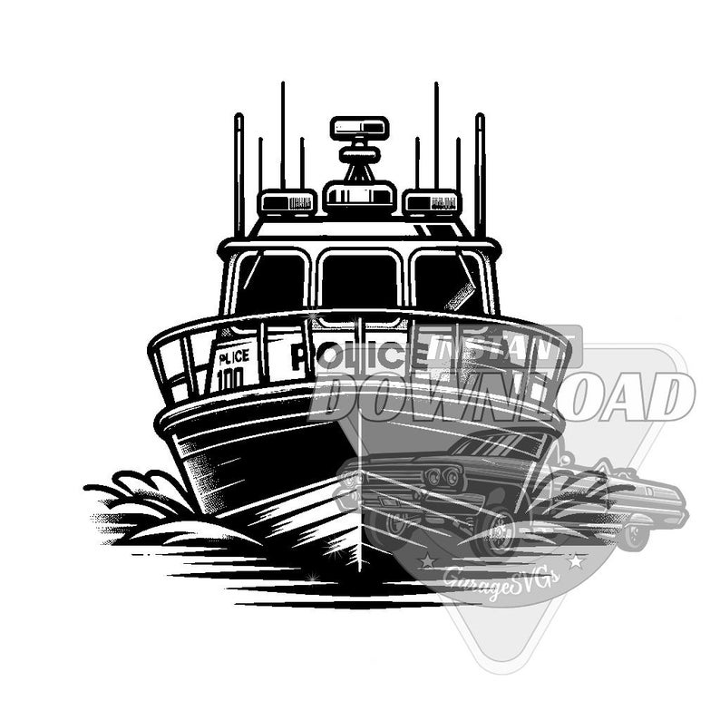 Police Boat SVG Bundle - Etsy