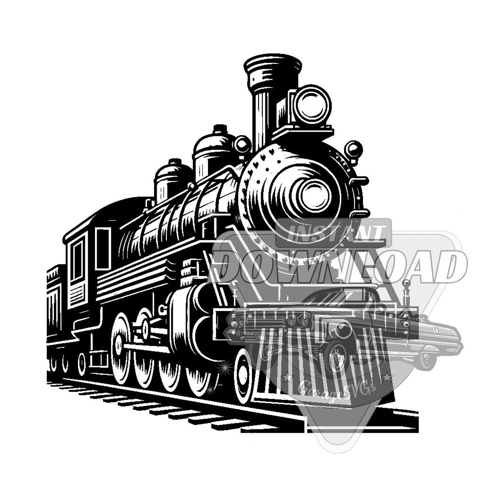 Steam Locomotive SVG Bundle - Etsy