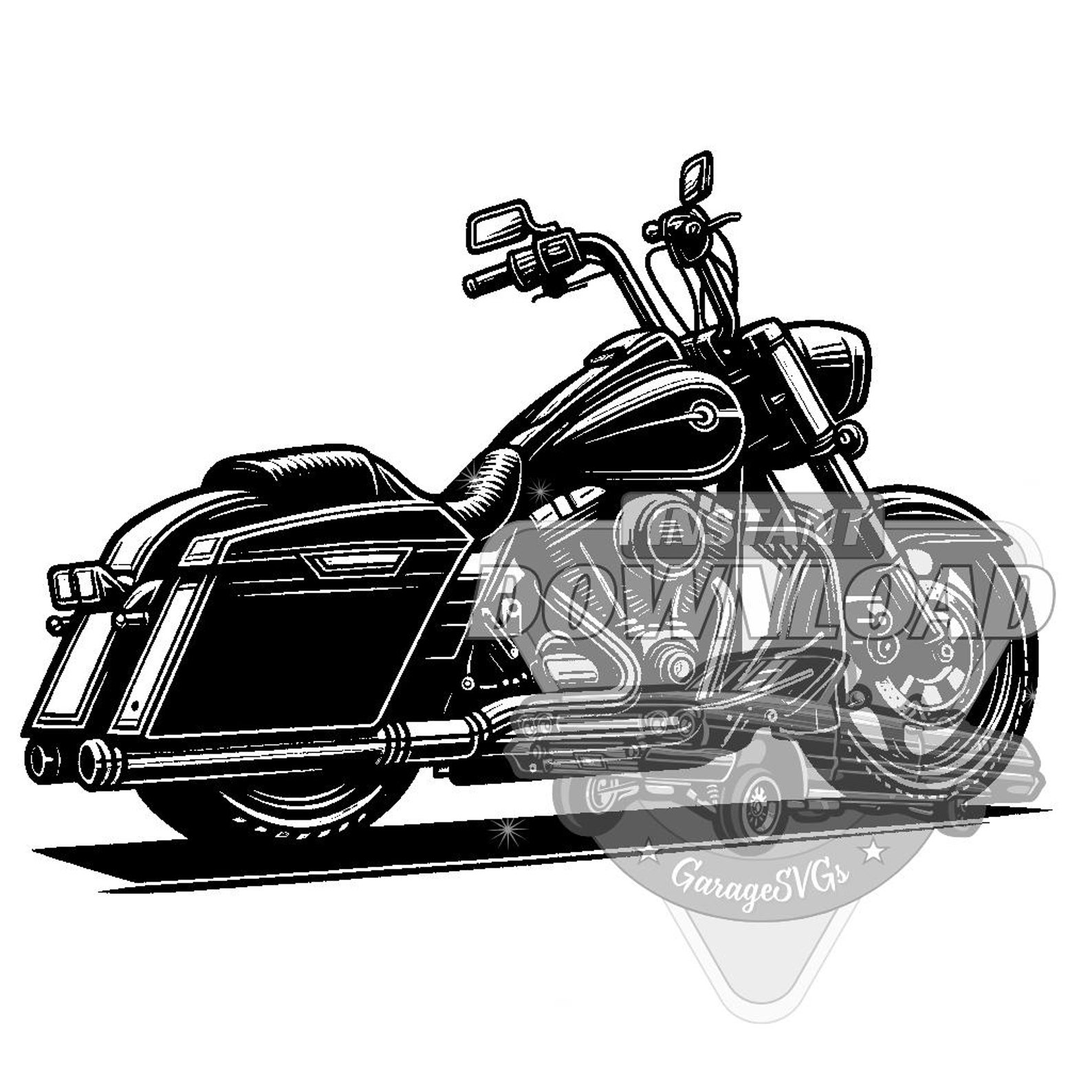 Bagger Motorcycle SVG Bundle - Etsy