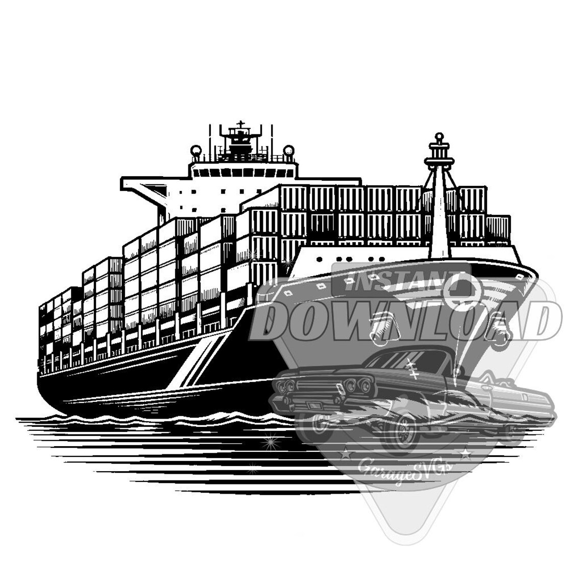 Container Ship SVG Bundle - Etsy