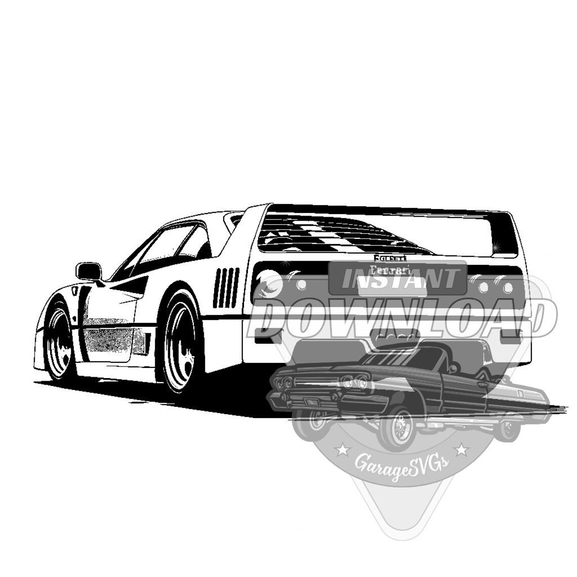 Ferrari F40 SVG Bundle - Etsy