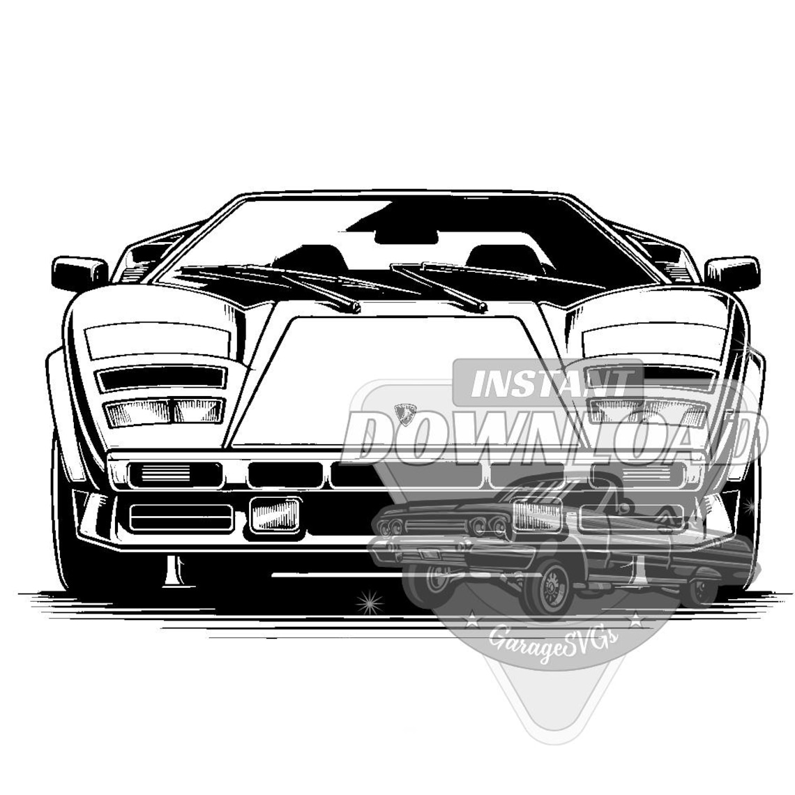Lamborghini Countach SVG Bundle - Etsy