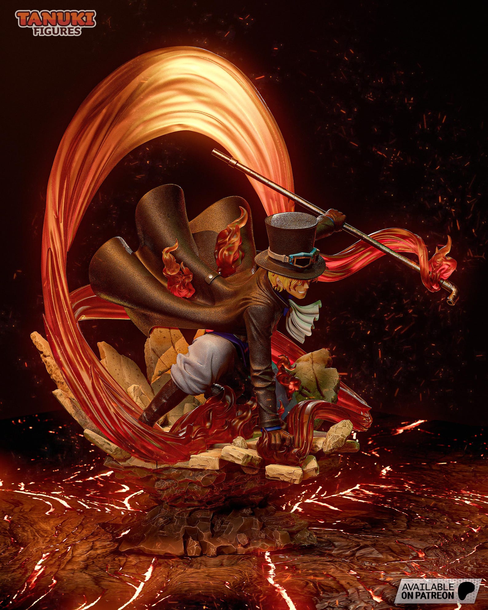 One Piece - Sabo - Statue 175mm & Bust 129mm - Etsy