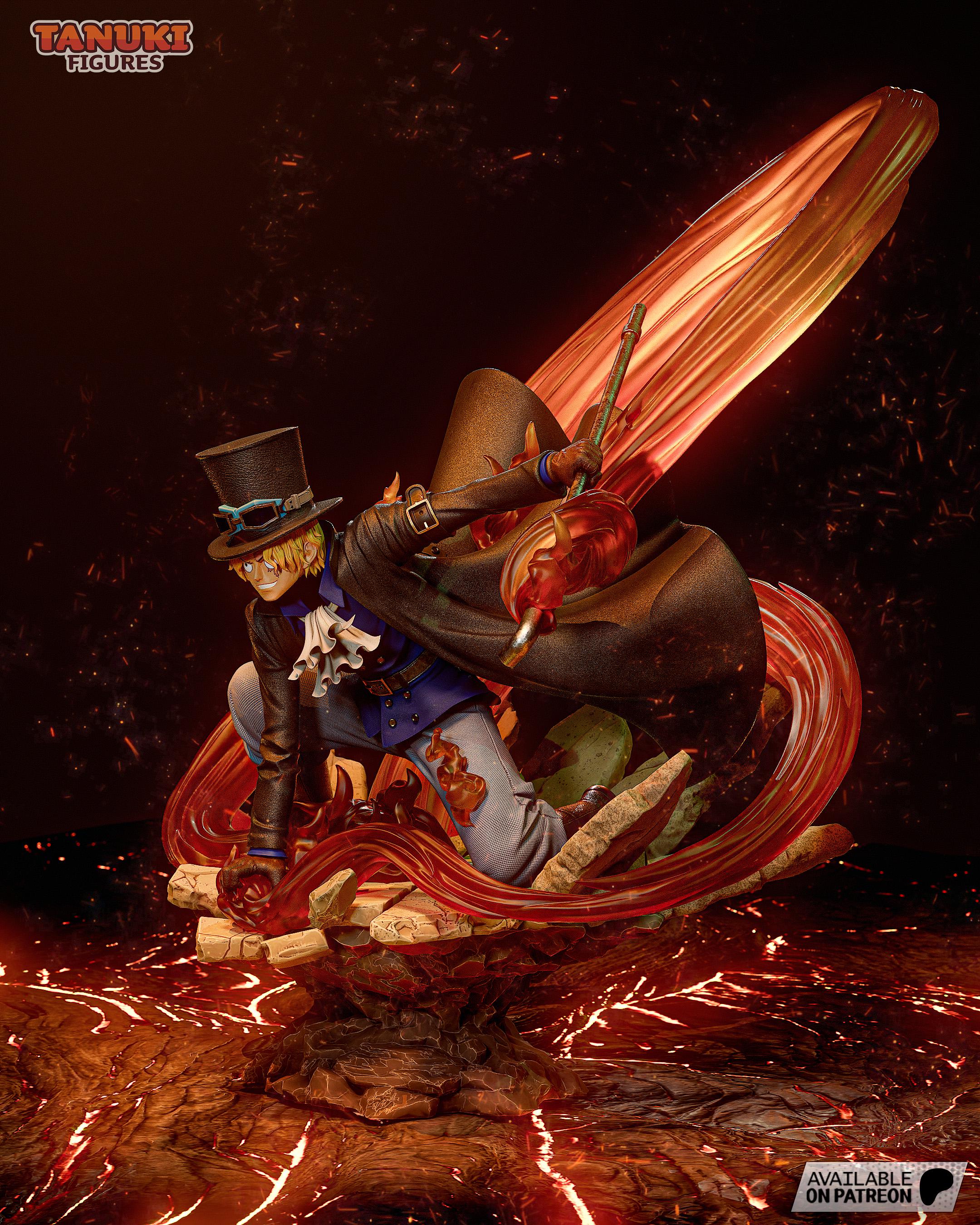 One Piece - Sabo - Statue 175mm & Bust 129mm - Etsy