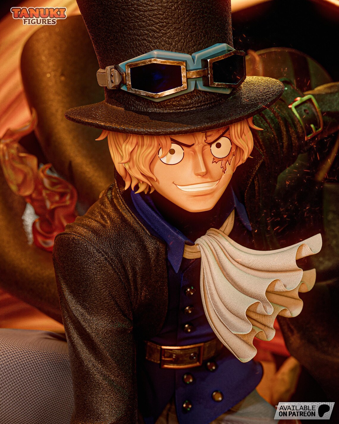One Piece - Sabo - Statue 175mm & Bust 129mm - Etsy