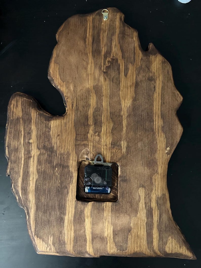 Handmade Wooden State of Michigan Clock - Etsy