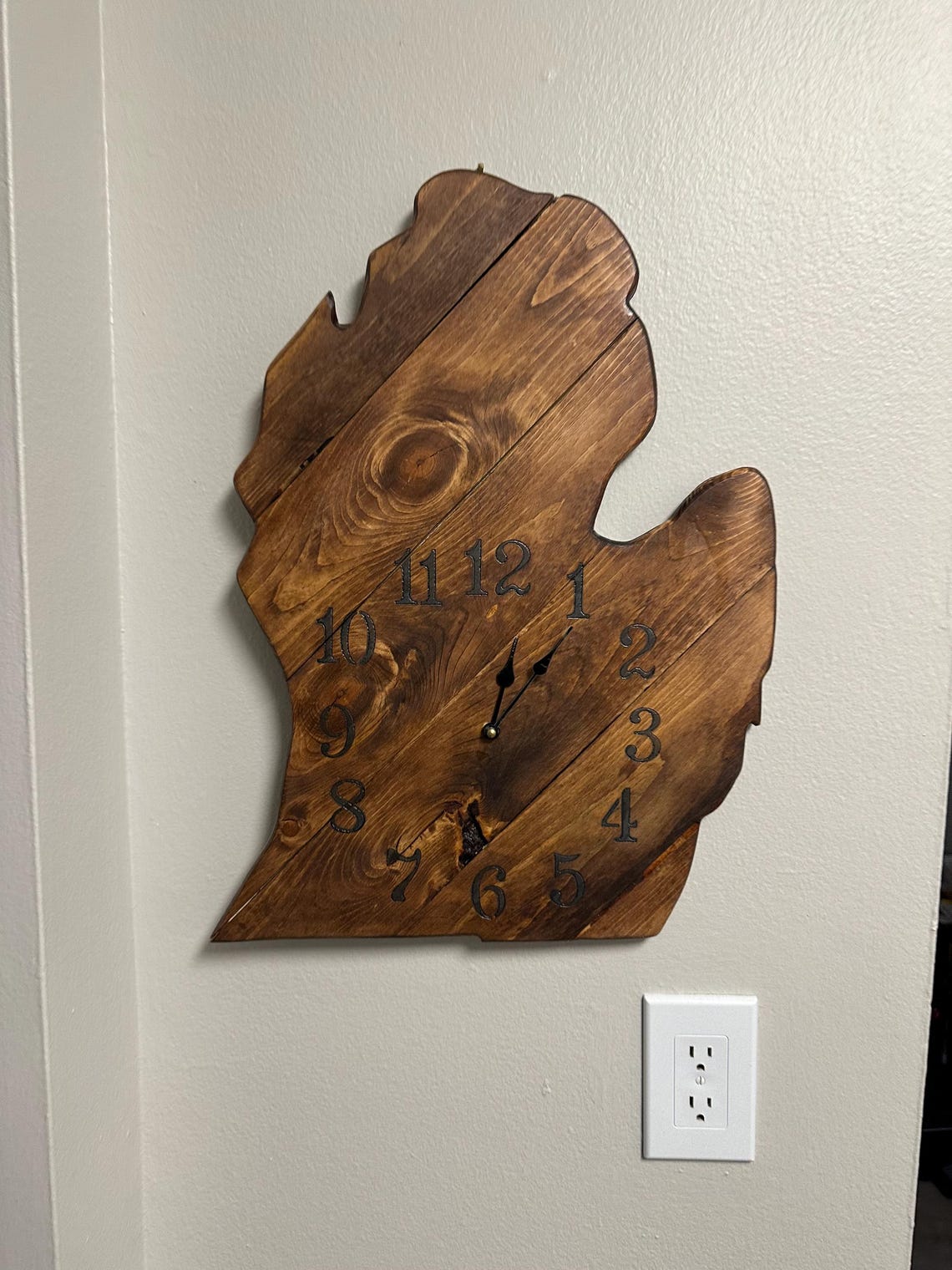 Handmade Wooden State of Michigan Clock - Etsy