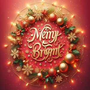 Festive Merry & Bright Christmas Printable Wall Art – Instant Download ...