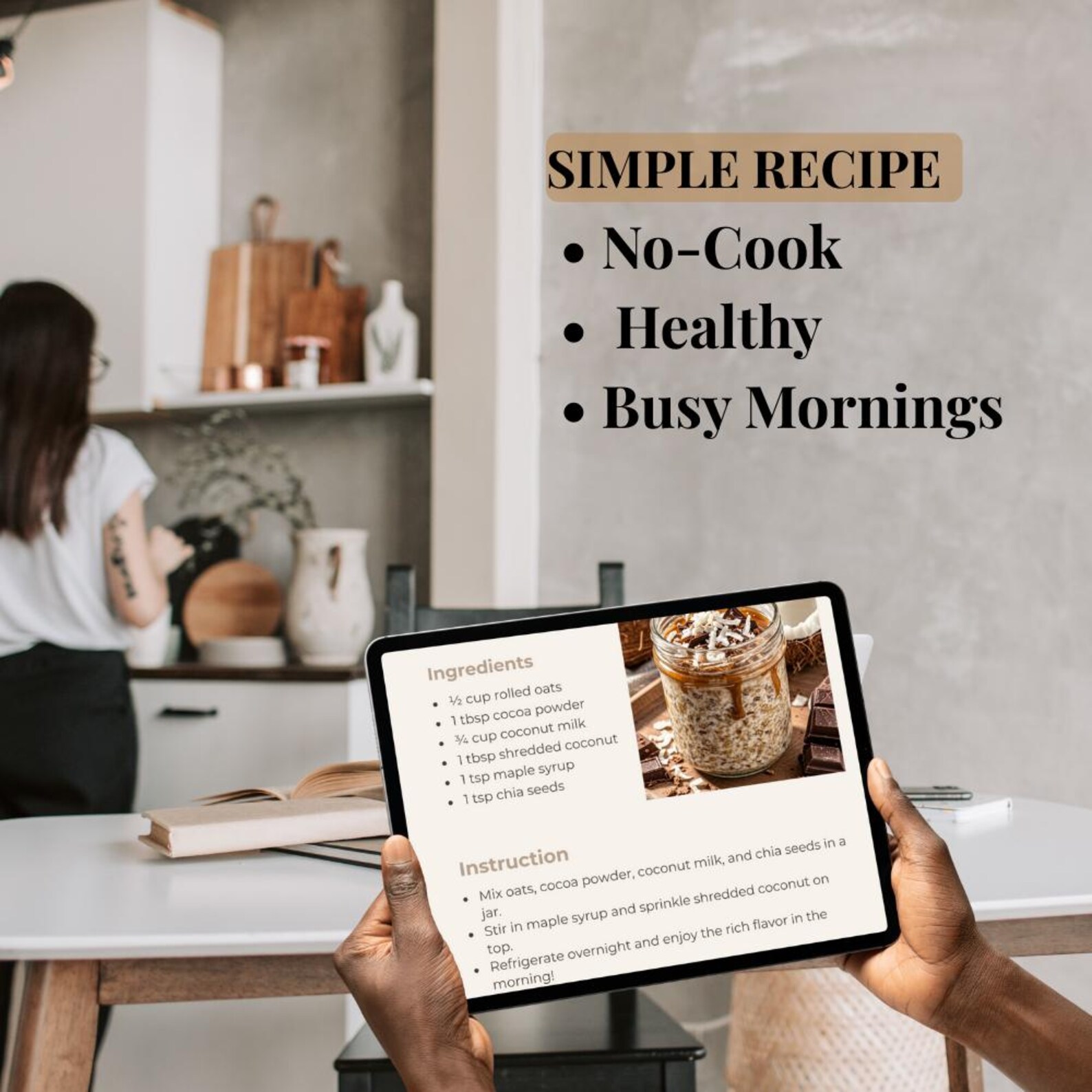 5 Healthy Overnight Oats Recipes | Printable Recipe Cards | 5x7 Digital ...