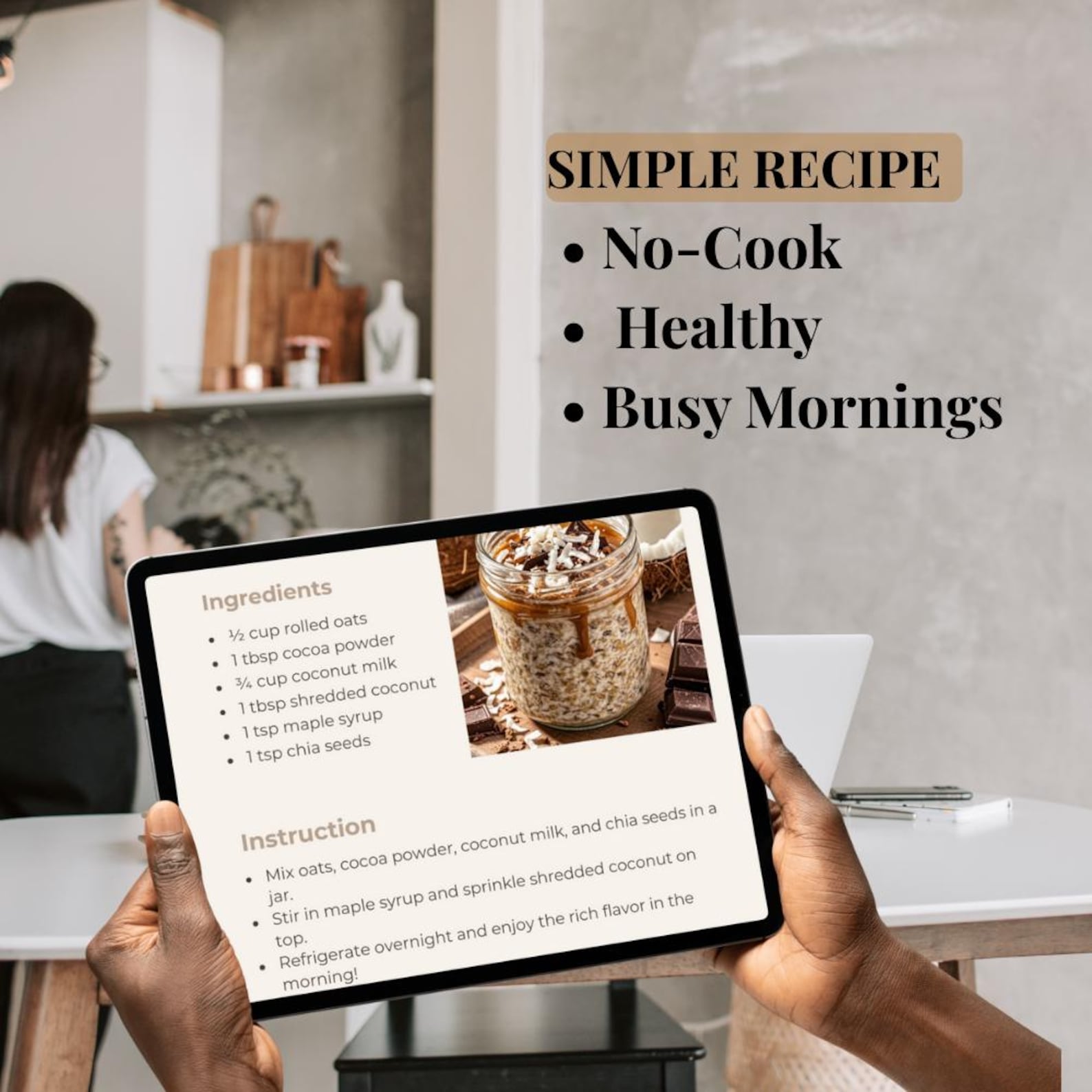 5 Healthy Overnight Oats Recipes | Printable Recipe Cards | 5x7 Digital ...