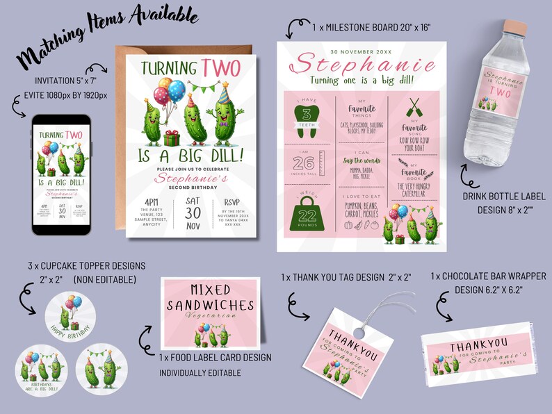 EDITABLE Dill Pickle Party, It's a Big Dill Birthday Invite, Birthday ...