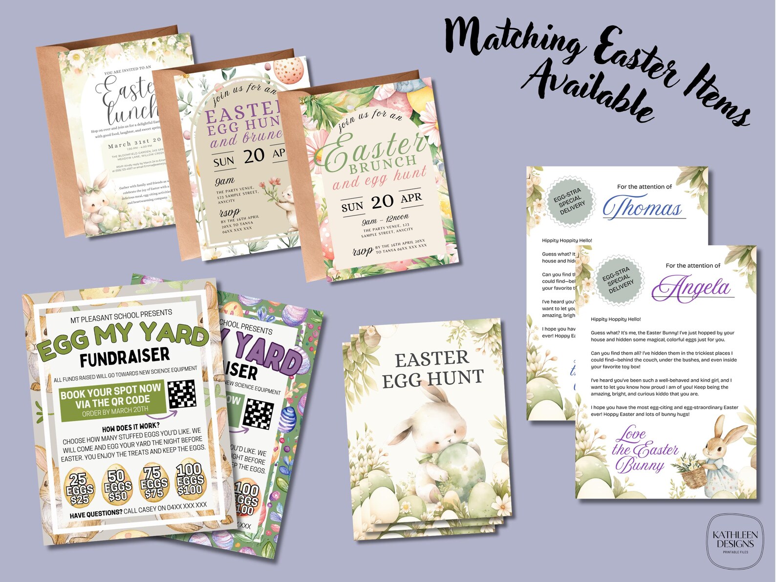 EDITABLE Egg My Yard Flyer Bundle, Easter Fundraiser Template, Perfect ...