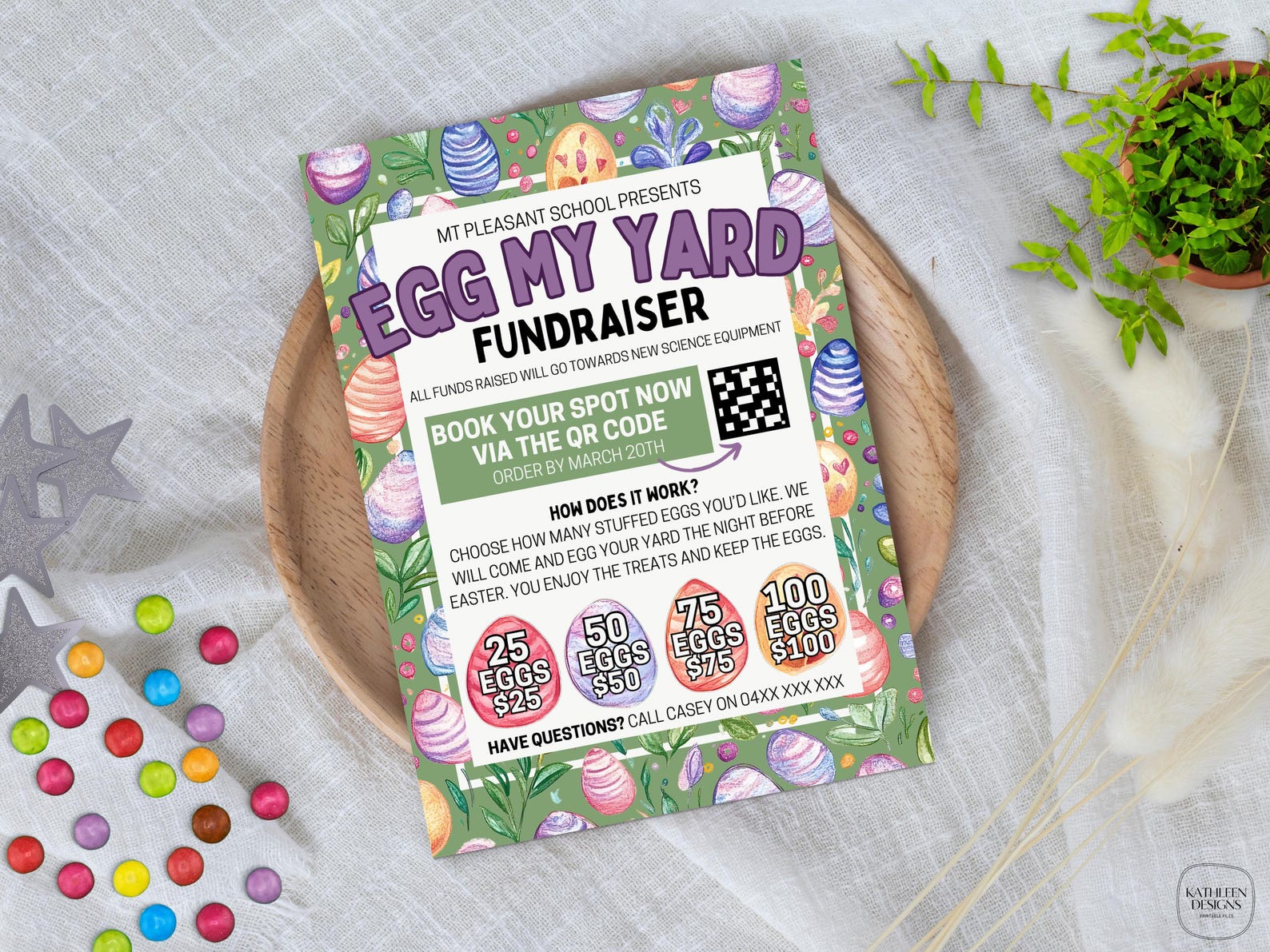 EDITABLE Egg My Yard Flyer Bundle, Easter Fundraiser Template, Perfect ...